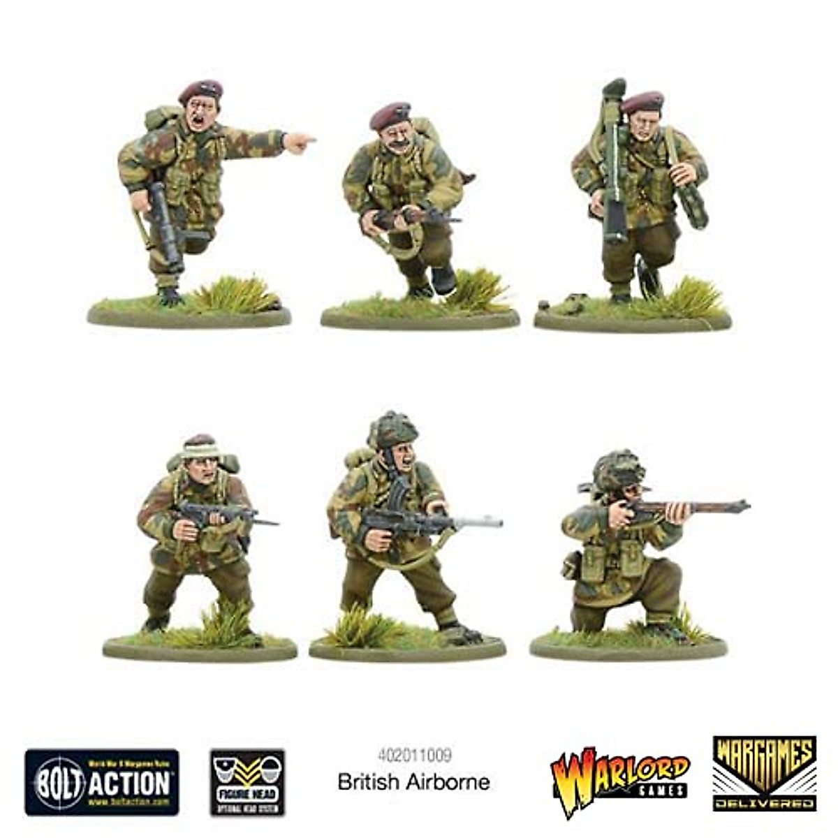 Wargames Delivered Bolt Action Miniatures - British Airborne Troop Set, World War 2 Miniatures, 28mm Scale Plastic Army Men for Miniature War Game by Warlord Games