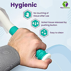 Mars Wellness Self Wipe Assist Bottom Wiping Toilet Aid Wiping Wand - Long Reach Comfort Wipe Extender - Daily Living Aid for The Disabled - Colors Vary (1.25 Foot (Pack of 1))