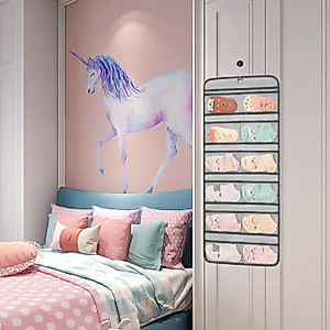 ANIZER Dual-sided Hanging Baby Shoes Organizer Closet Toddler Shoe Storage Holder for Kids Bow Socks Underwear (GREY)