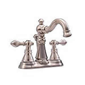 Derengge F-0048-BN Two-Handle Bathroom Faucet with Pop up Drain Assembly,cUPC NSF AB1953 Brushed Nickel