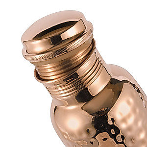 Pure Copper Bottle - 100% Solid Handcrafted Copper Hammered Bottle, Capacity 34 Oz/1000 ML - Copper Bottle for Home, Office, Hotel and Gifting
