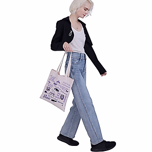 G2TUP Singer Album Aesthetic Tote Bag Vampire Fans Reusable Shopping Bag Purple Butterfly Concert Bag (Just For Tote Bag)