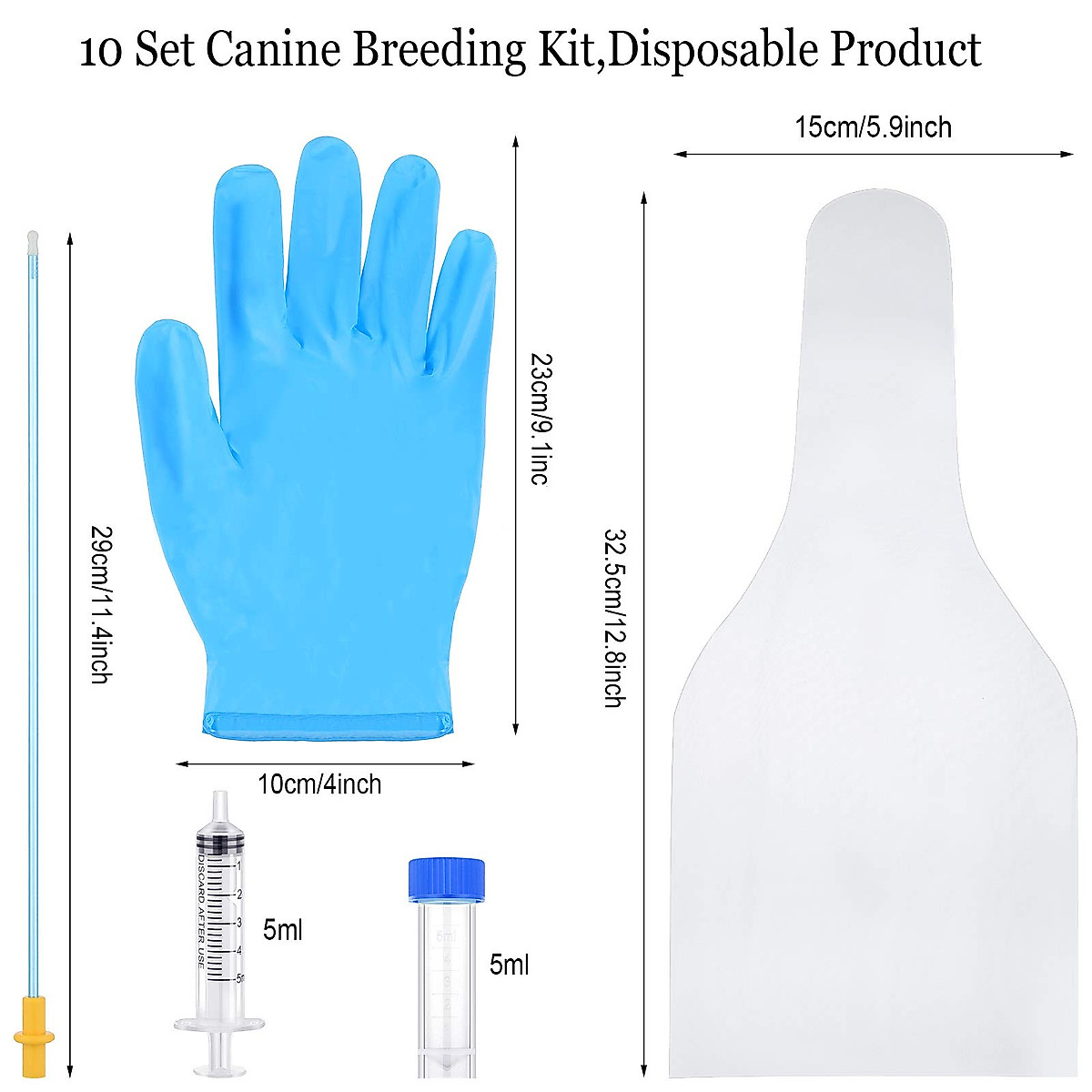 10 Set Artificial Insemination Dog Breeding Kit Canine Breeding Kit Insemination Breeder Kit Pet Supplies for Small Medium Breeds