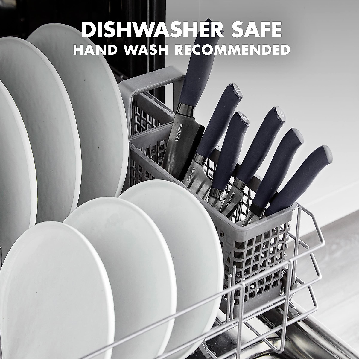 GreenPan Titanium 8" Bread Knife, Titanium Coated, Stainless Steel, Eco-friendly, Ergonomic Grip, Slip Resistant, Balanced, Heat Treated, Hand Sharpened, Dishwasher Safe