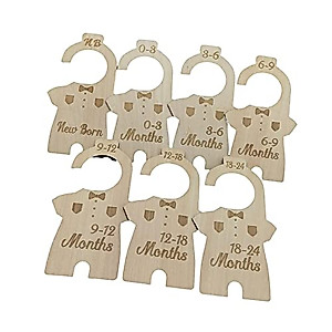 Milageto 7X Baby Closet Size Dividers, Baby Closet Organizer,Durable Baby Closet Dividers from Newborn to 24 Months for Any Nursery Decor, Style B