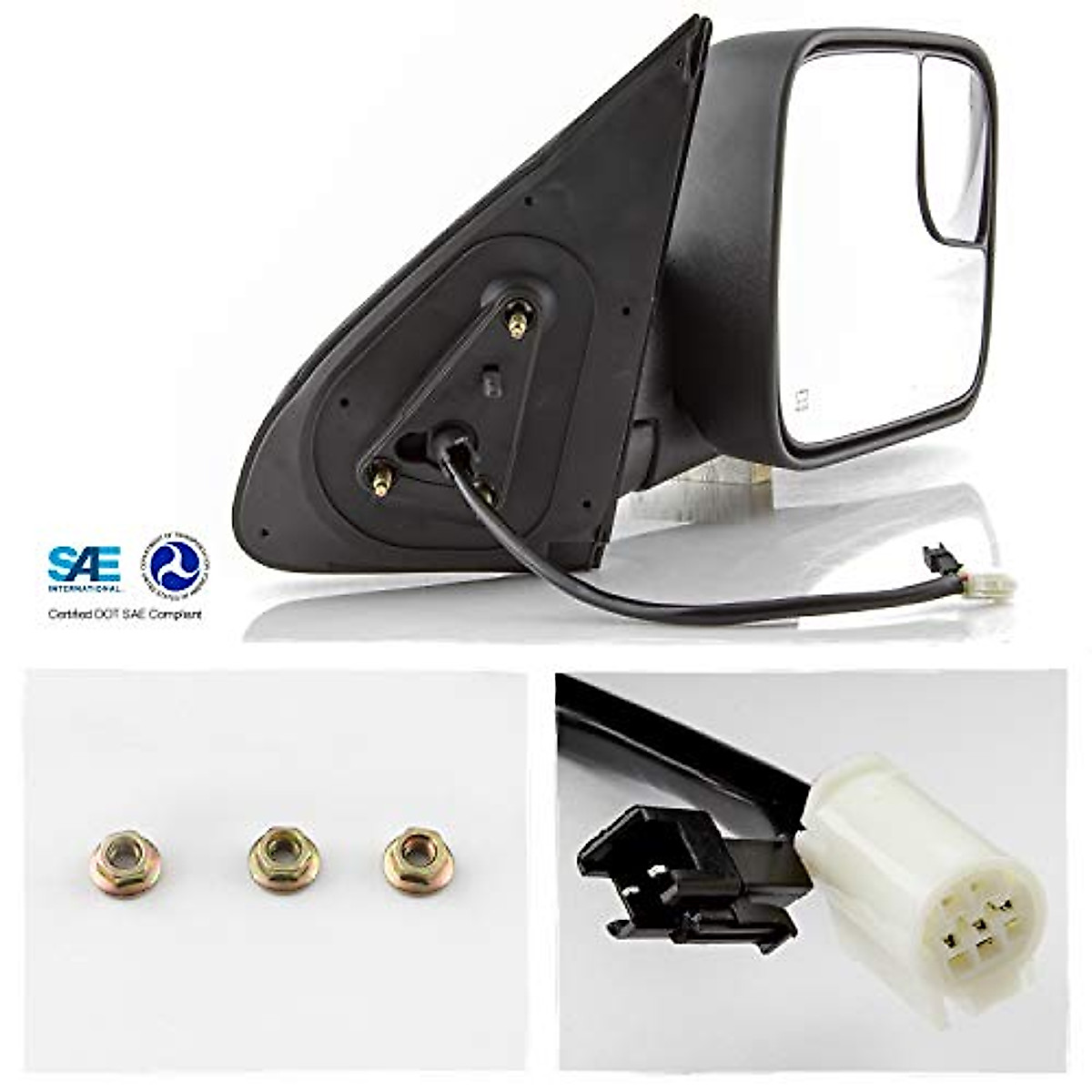 AKKON - Fits 2005-2015 Tacoma Power Heated Black Flip-up Towing Mirrors w/Manual-Folding Pair Left+Right Set