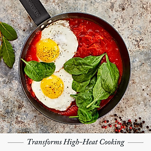 Merten & Storck Pre-Seasoned Carbon Steel 10" Frying Pan Skillet, Cast Iron Lightweight, Durable, Sear Grill Broil Fry, Indoor Outdoor Cooking, Easy to Clean, Oven Safe, Induction, Steel Handle, Black