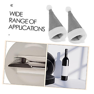 DOITOOL 24PCS Christmas Santa Hats Silverware Tableware Holders Santa Claus Flatware Bag Pouch Christmas Dinner Table Decorations Party Supplies