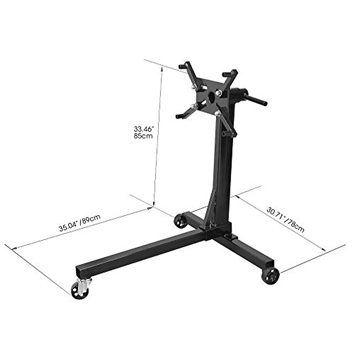Torin AT23401B Steel Rotating Engine Stand with 360 Degree Rotating Head: 3/8 Ton (750 lb) Capacity, Black