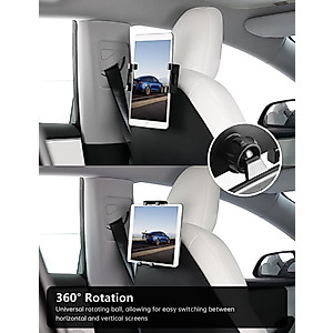 TPARTS Backseat Headrest Tablet Mount Holder for Model 3 Model Y Compatible iPad(Including 12.9" iPad Pro) and Smart Phones Over 4.7" Car Mount Travel Accessory(for M3/Y)