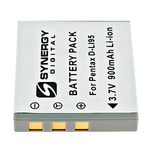 SDDLI95 Rechargeable Lithium-Ion Battery - Ultra High Capacity (900mAh 3.7V) Replacement For The Pentax D-LI95 Battery For Pentax Optio E85, Optio M85