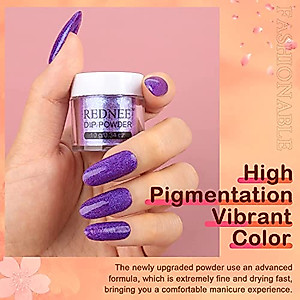 REDNEE 21pcs Dip Powder Nail Kit Starter - 12 Colors Spring Colors Acrylic Nail System with Tools for Manicure Nail Design RE38