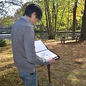 Canvas and Vegan Leather Artist Padfolio by Metier Life | Art Portfolio Organizer and Drawing Pad | Card and Art Material Storage with Included Sketch Book |