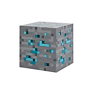 ThinkGeek Minecraft Light-Up Blue Stone Diamond Ore - Sure to Keep Pigmen Away