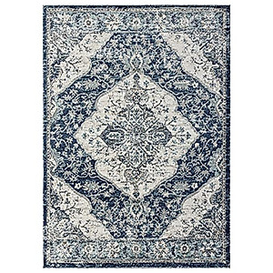 LUXE WEAVERS Euston Collection 8061 Blue 6x9 Modern Oriental Area Rug