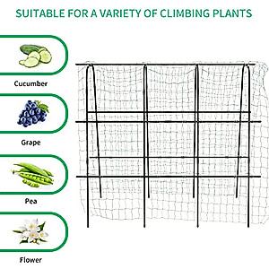 Garden Cucumber Trellis for Climbing Plants Outdoor, 57.9in Metal Plant Support Trellis for Climbing Vine Vegetable/Fruit/Flower Outdoor Yard Lawn Garden A Frame Trellis
