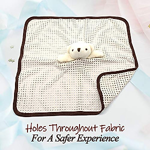 The Safer Baby Lovey | Breathable & Soft Security Blanket | Soft Blanket with Holes for Easy Breathing | Gender Neutral Snuggle Toy Doll | Baby Gift for Newborns | Stuffed Plush Animal - 16x16 Inch