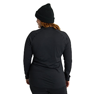Burton Women's Heavyweight X Base Layer Quarter-Zip, True Black, XL
