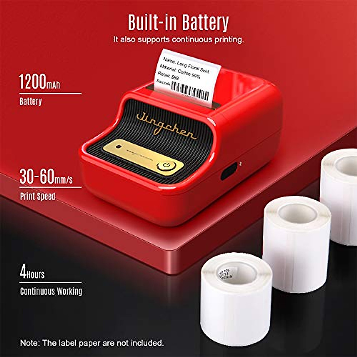 VIBY Label Printer Portable BT Thermal Label Maker Sticker Printer with RFID Recognition for Labeling Price Name Printing