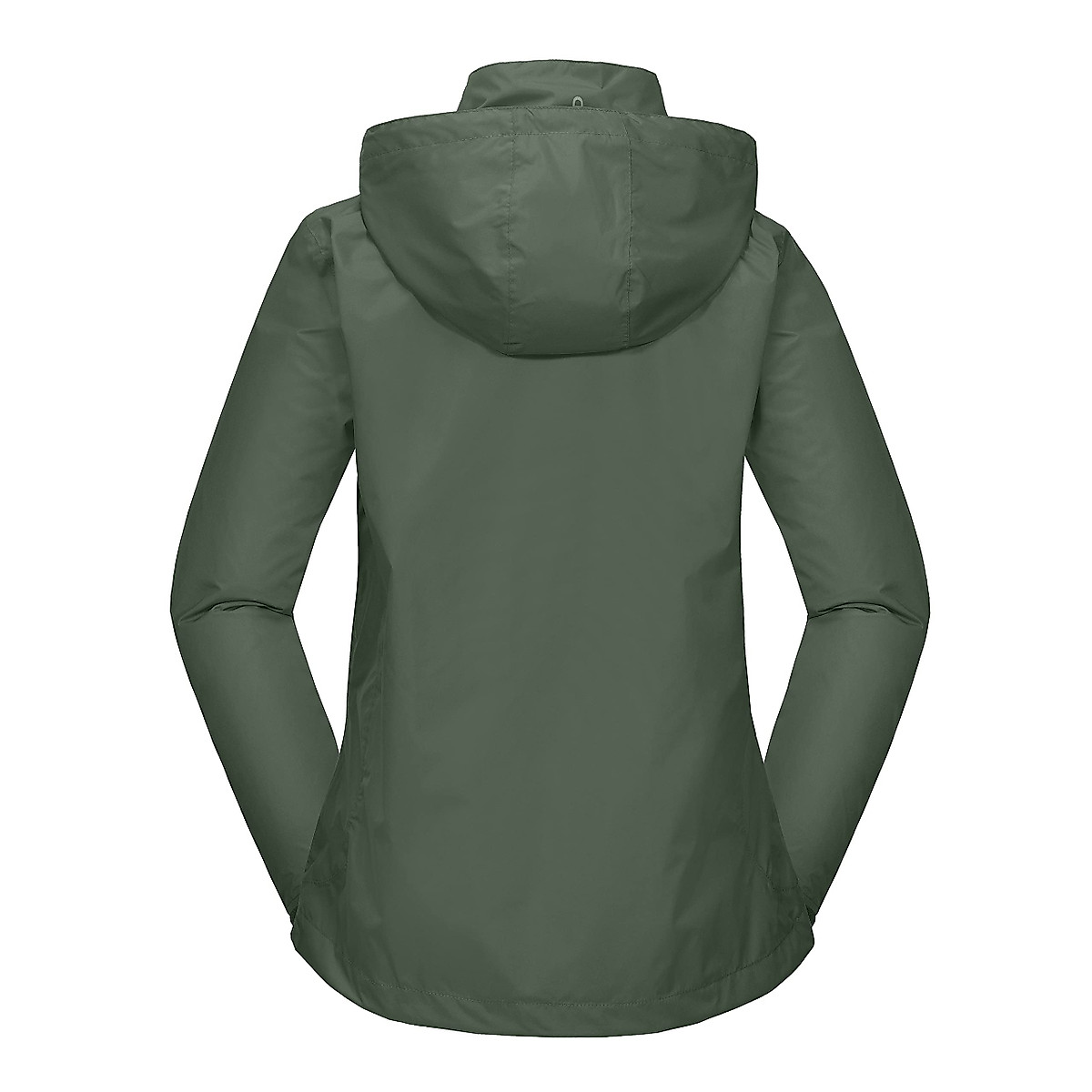 Little Donkey Andy Women's Waterproof Rain Jacket Lightweight Outdoor Windbreaker Rain Coat Shell for Hiking,Travel Military Olive M