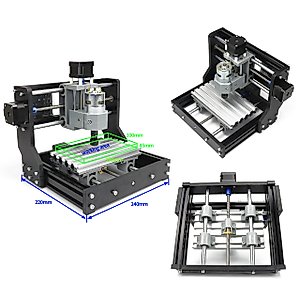 RATTMMOTOR CNC 1610 PRO 3 Axis GRBL Control DIY Mini CNC Router Machine Kit with Offline Controller and 14pcs ER11 Collets CNC Engraving Milling Machine for Cutting Wood Plastic Acrylic PVC PCB