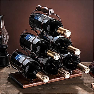 DLOETT Stacked Ring Wine Rack Wrought Iron Restaurant Decorative Wine Rack Wine Rack Wine Bottle Storage Rack