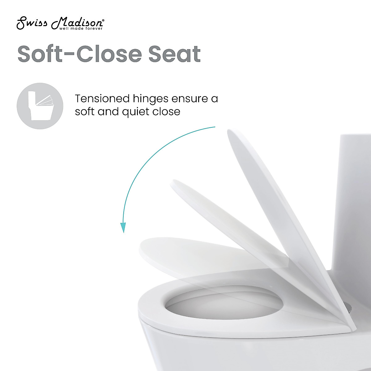 Swiss Madison Well Made Forever SM-1T205 Sublime One Piece Elongated Toilet Dual Flush 0.8/1.28 gpf, Glossy White