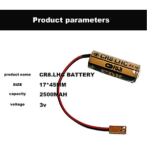BAOBUTE 5Pcs 2600mAh CR8.LHC 17450 Battery for Fuji Battery Memory Backup Power Source Water Meters Battery with Brown Plug