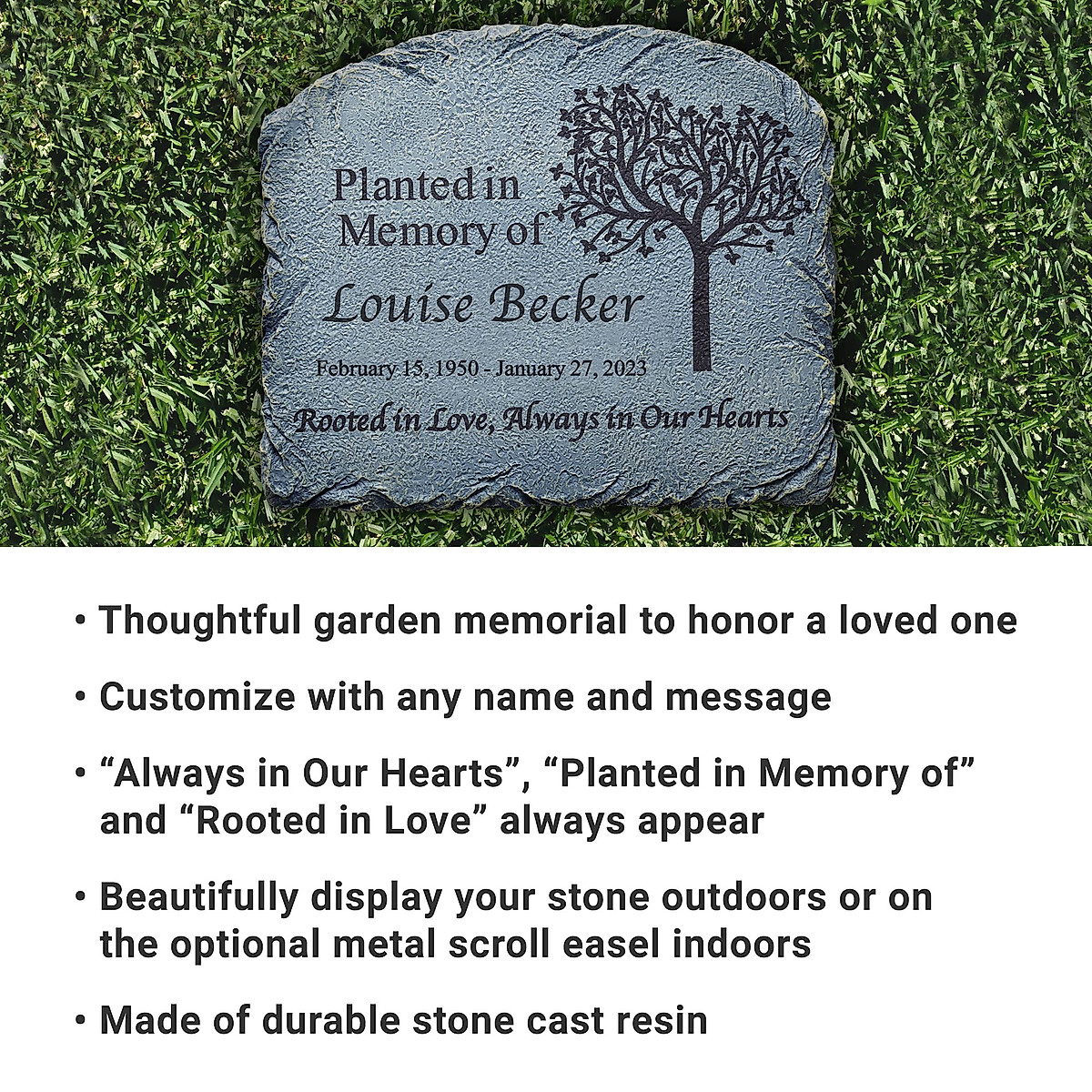Let's Make Memories Personalized Rooted in Love Memorial Garden Marker - Sympathy - Condolences