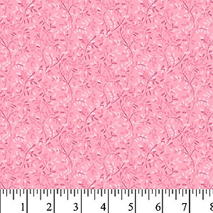 Dainty Leaves Pink Cotton Fabric