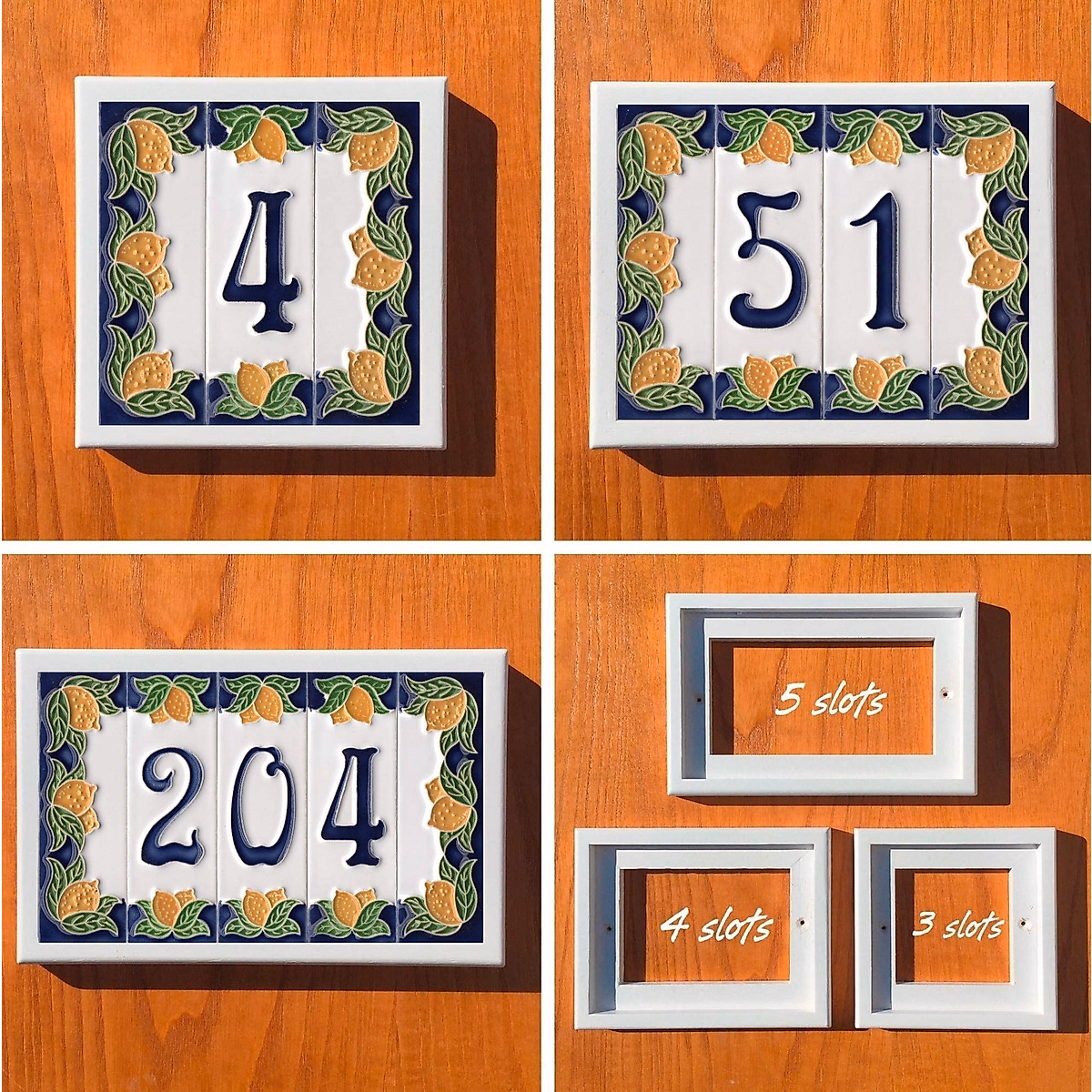 4 Tile Handmade White Hardwood Frame for Ceramic Tiles (4 Tile White Hardwood Frame)