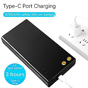 Spot Welder Rechargeable Upgraded Enhanced Spot Welding Machine 6700Mah Battery for Energy Storage Protable Spot Welding Equipment with USB Fast Charging