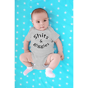 CBTwear Shits And Giggles - Baby Clothes - Funny Newborn Bodysuit Outfits for Boys and Girls (Newborn, Heather Grey)