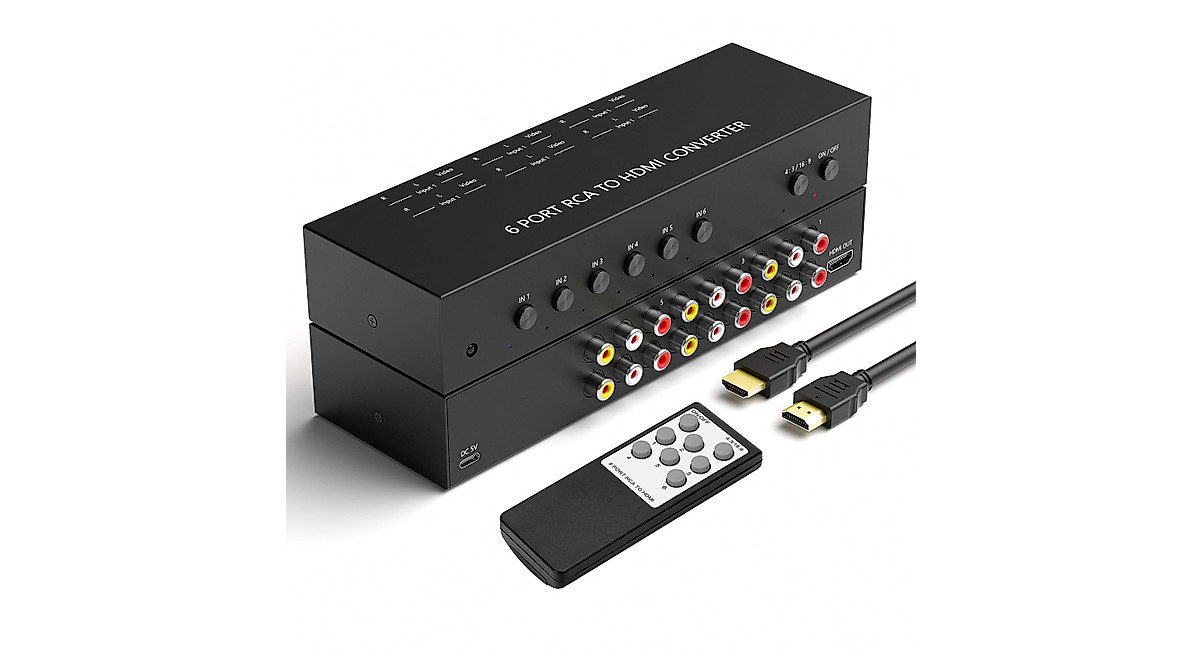 ZUZONG 6 Way RCA to HDMI Converter 1080P - Easy Analog to Digital ...