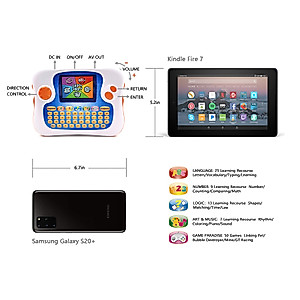 Learn Smart Handheld Language Learning Machine Early Education Device PDA Style Learning Resource 104 Learning Activities&Game English/Spanish Bilingual Support TV-Out Function 2.7”inch TFT Screen