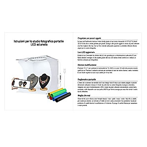 Folding Photo Studio Light Box Kit, 12.2 x 12.2inch Portable Photography Shooting Booth Table Top Light Tent Kit with 80 LED Lights (10 Levels Dimmable 3 Colors) and 6 Colors Backdrops