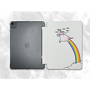 Kawaii Rainbow Cute Unicorn case Compatible with iPad Mini Air Pro 7.9 8.3 9.7 10.2 10.9 11 12.9 inch Pattern Cover New 2022 2021 Trifold Stand 3 4 5 6 7 8 9 Generation 492 (9.7" 5/6 gen)