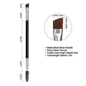Duo Eye brow Brush, Angled Eyebrow Brush and Spoolie Brush, Eyelash Comb Eyebrow Brush Tool (1 Pcs)