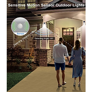 Roopure Solar Fence Light 8 Pack Bundle, Solar Motion Lights Cool White Lighting & Solar Wall Light Outdoor Up and Down Warm Lighting Security and Decorative for Yard Fence Deck Step Wall Porch Garden