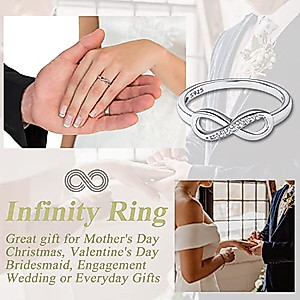 Suplight 925 Sterling Silver Cubic Zirconia Infinity Ring for Women Size 7