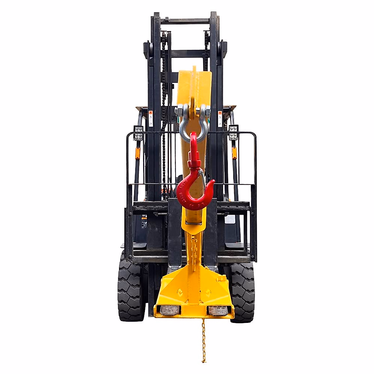INTBUYING Forklift Jib Boom Crane, 6600LB/3T Forklift Mobile Crane, Forklift Lifting Hoist with 63-98in Length Crane Boom, Truss Hoist Jib Boom, Hook Extension Attachment for Towing and Handling