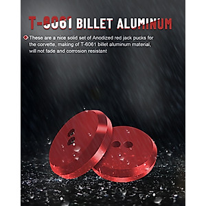 Samman Corvette Jack Pucks Billet Aluminum Jacking Puck Jack Pad Adapter Floor Jack Pad Compatible with 1997-2023 Corvette C5 C6 C7 C8/ Porsche 944 964 993 996 997 911 Boxster Cayman -(4 Pack Red)