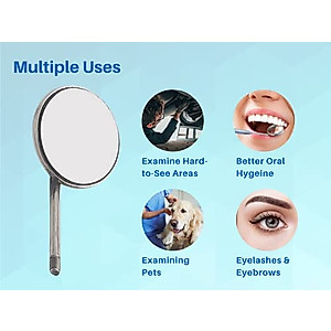 DENTAL MIRRORS TOPS FRONT SURFACE EUROPEAN STYLE THREADING RHODIUM SET OF 12 ARTMAN BRAND