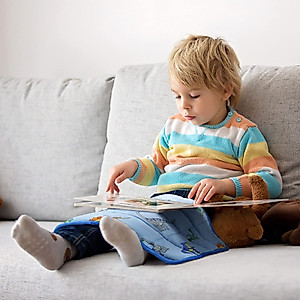 MAXTID Weighted Lap Pad for Kids 5 Pound Travel Size Mini Weighted Lap Blanket Blue Dinosaur 16"x22" for Kids Boys Sensory Gifts