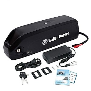 Wallen Power 52V 13AH Electric Bicycle Battery, E-Bike Battery Lithium ion Battery Hailong with Charger, BMS Protection Board, USB Port for 1000W 750W 500W Motor Mountain Bicycle Conversion Kit