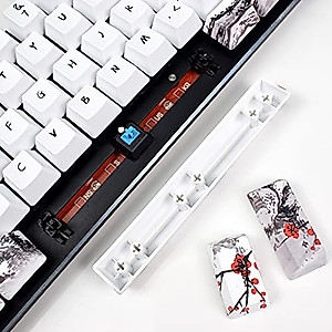 MOLGRIA Keycaps 71 Set for Gaming Mechanical Keyboard, Custom PBT OEM Profile Key caps Japanese Style with Keycap Puller for Cherry MX 71/61 60 Percent Keyboard(Plum Blossom)