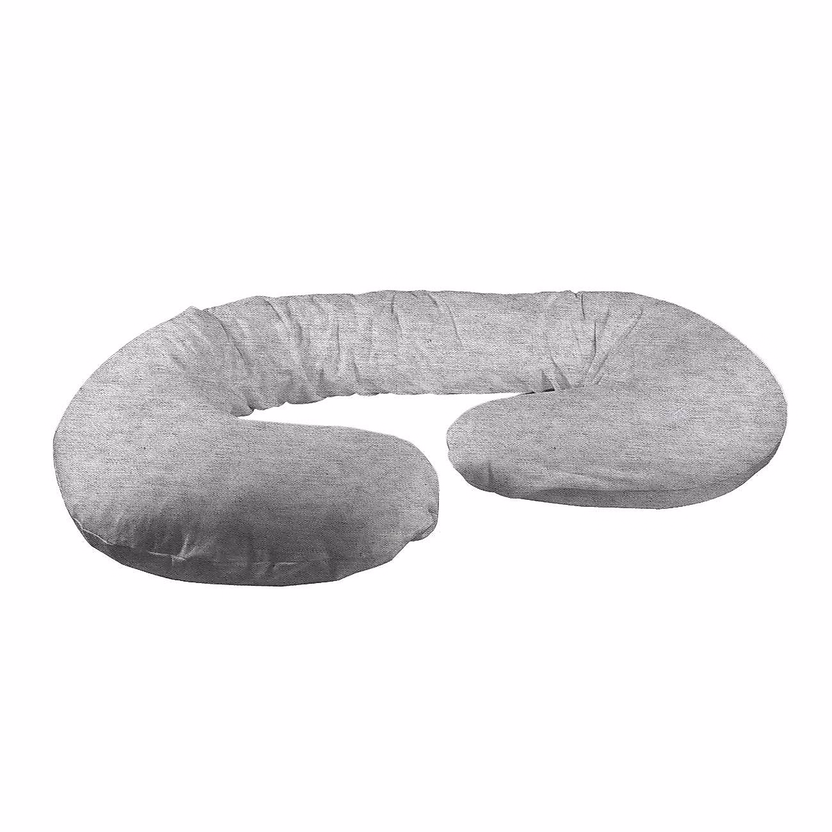 Betty Dain Stretch Jersey Pregnancy/Maternity Pillowcase C-Shape Compatible, 100% Cotton Stretch Jersey, Dual Zippers and Stretch Fabric, Machine Washable, 60" x 25" inches, Gray