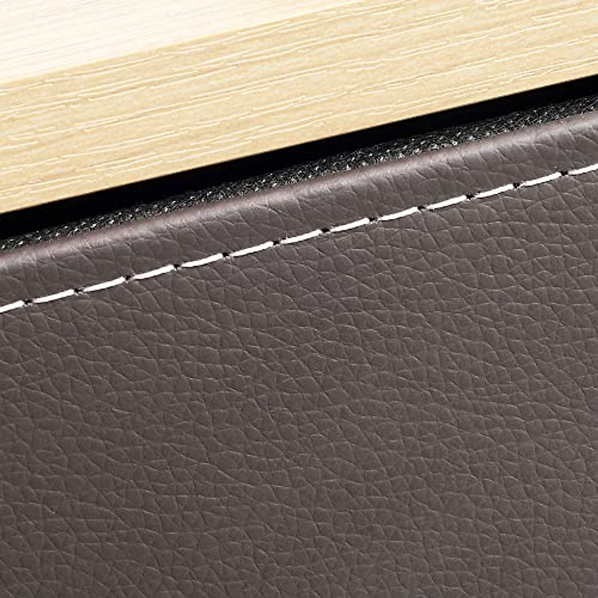 GAJUST End Table with 2 Drawers and Gold Pull Handle, Sturdy Metal Frame, Wood Top, Adjustable Legs