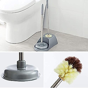Toilet Bowl Brush Floor Standing Toilet Cleaner Brush Home Bathroom Manual Cleaning Tool Toilet Brush and Plunger Combo Set