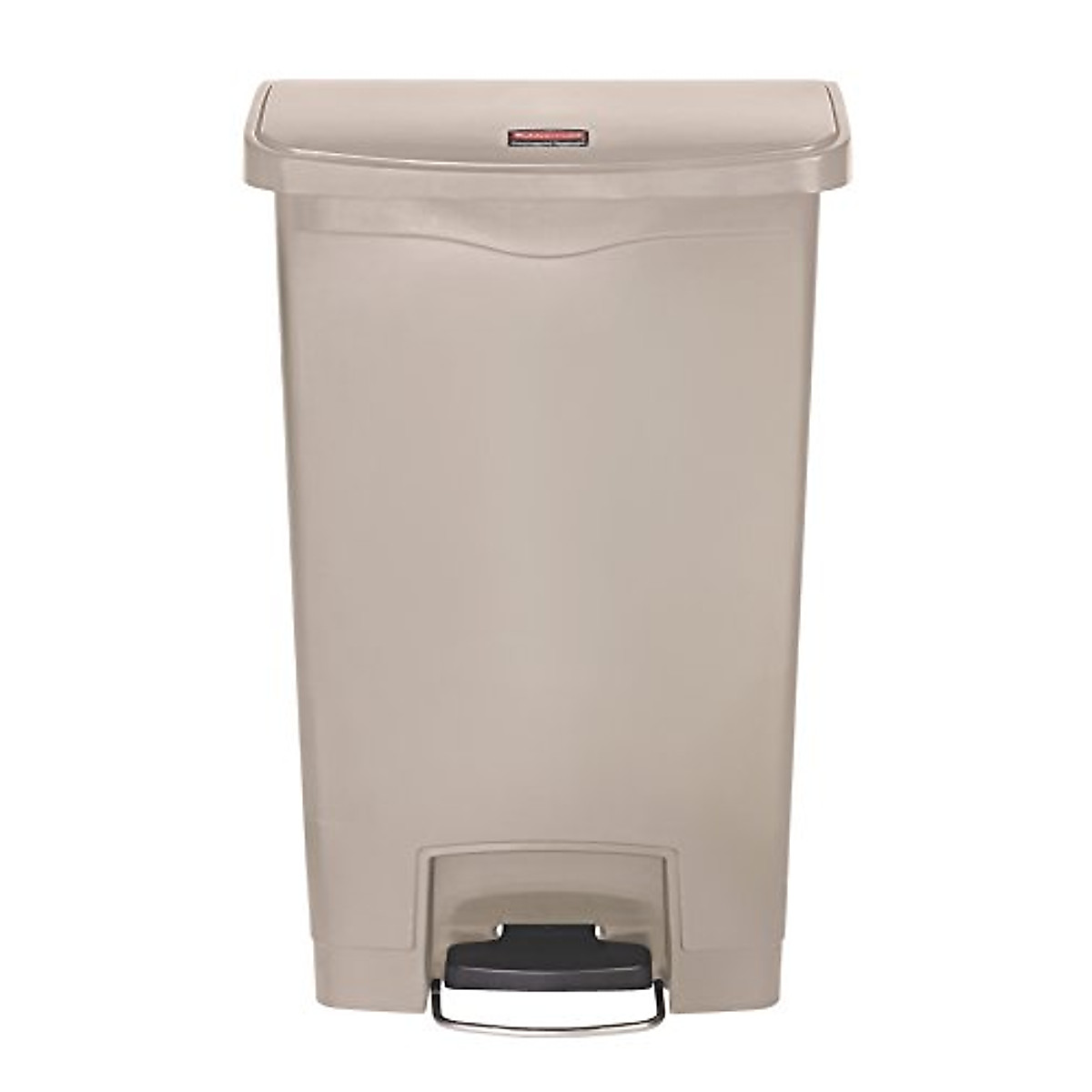 Rubbermaid Commercial Products 1883458 Streamline Slim Step-On Plastic Trash Garbage Can, 13 Gallon, Beige